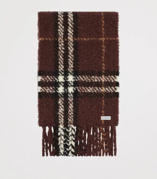 Burberry Alpaca Wool-blend Bouclé Check Scarf