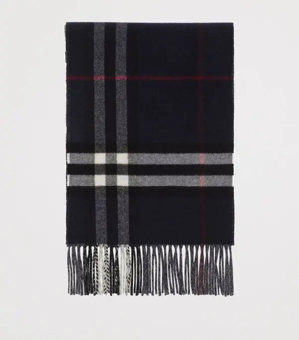 Burberry Cashmere Reversible Check Scarf - Grey