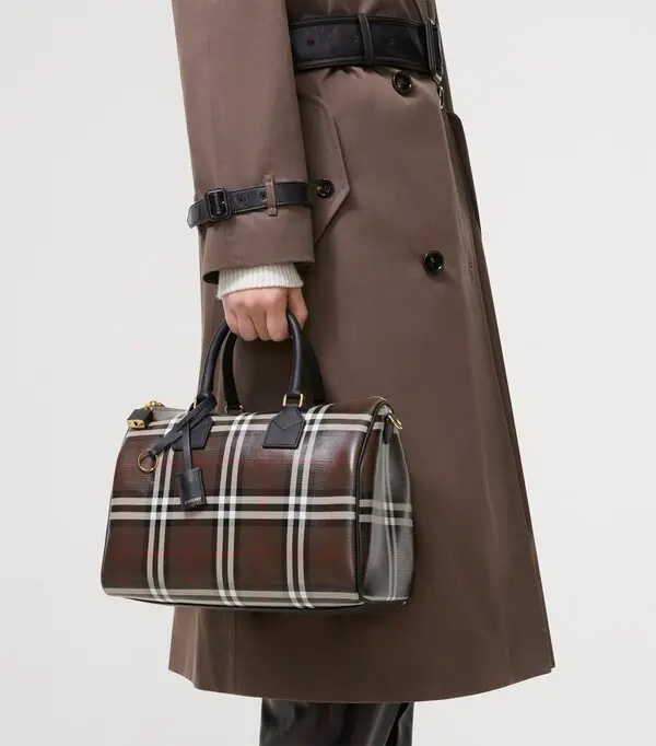 Burberry Medium Check Bowling Bag - Brown