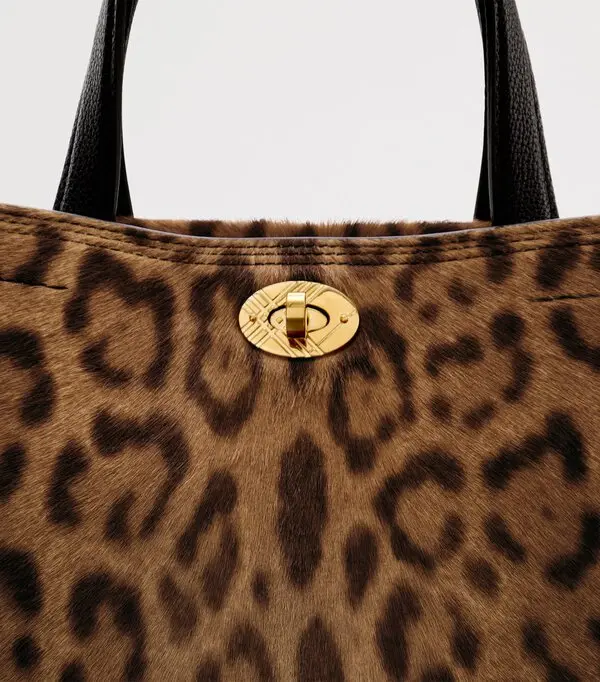 Burberry Mini Calf Hair Cotswolds Tote Bag - Black