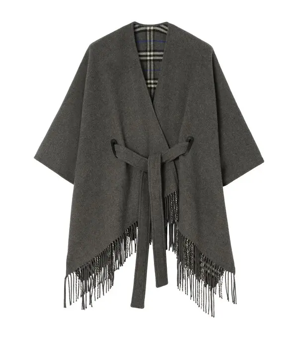 Burberry Wool Fringed Cape