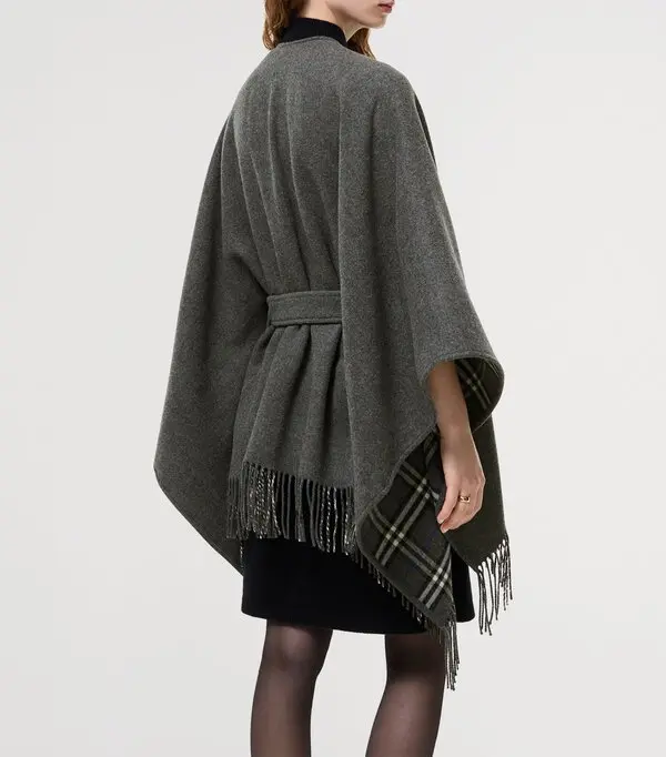 Burberry Wool Fringed Cape