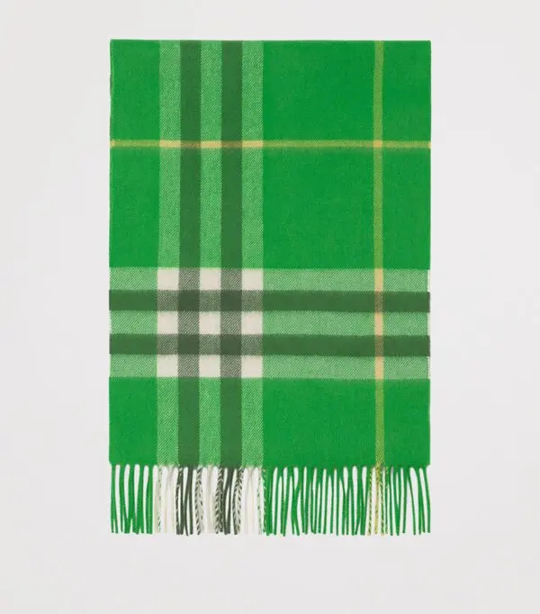 Burberry Cashmere Check Scarf - Green