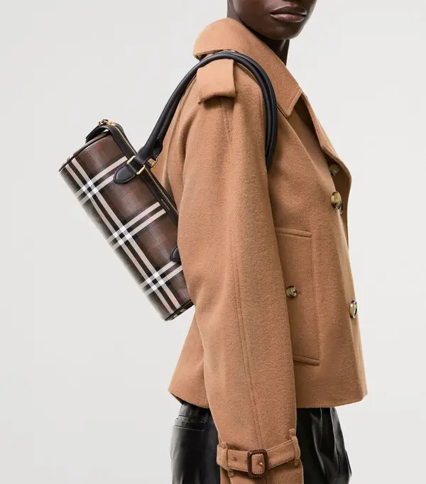 Burberry Mini Check Barrel Bag