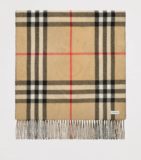 Burberry Cashmere Reversible Etched Knight Scarf