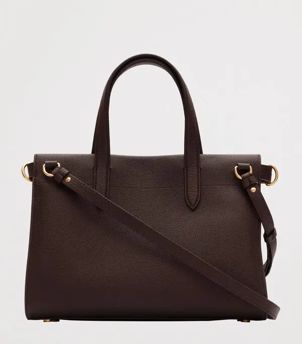 Burberry Small Leather Cotswolds Check Tote Bag