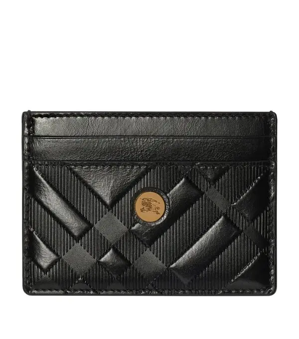 Burberry Embossed Check Card Holder - Black