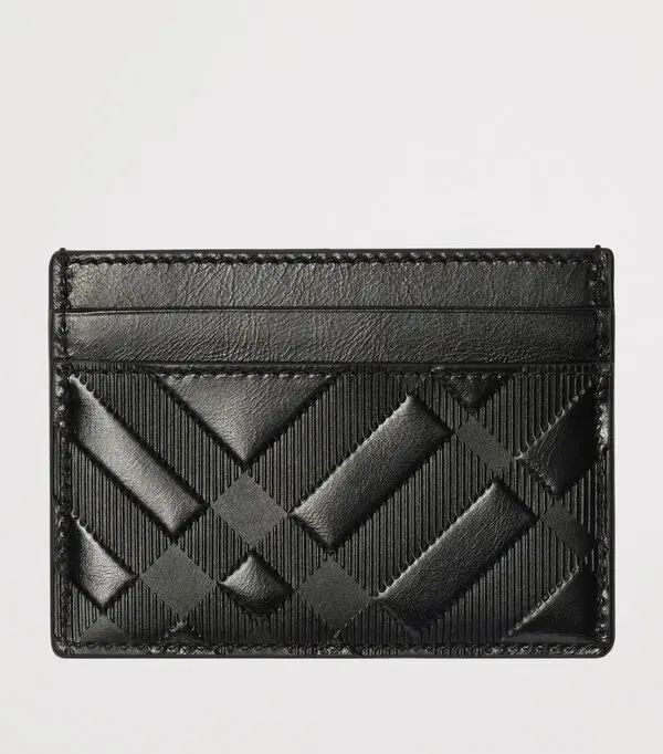 Burberry Embossed Check Card Holder