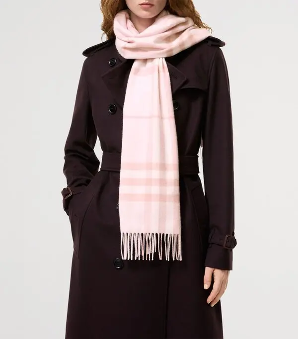 Burberry Cashmere Check Scarf - Pink