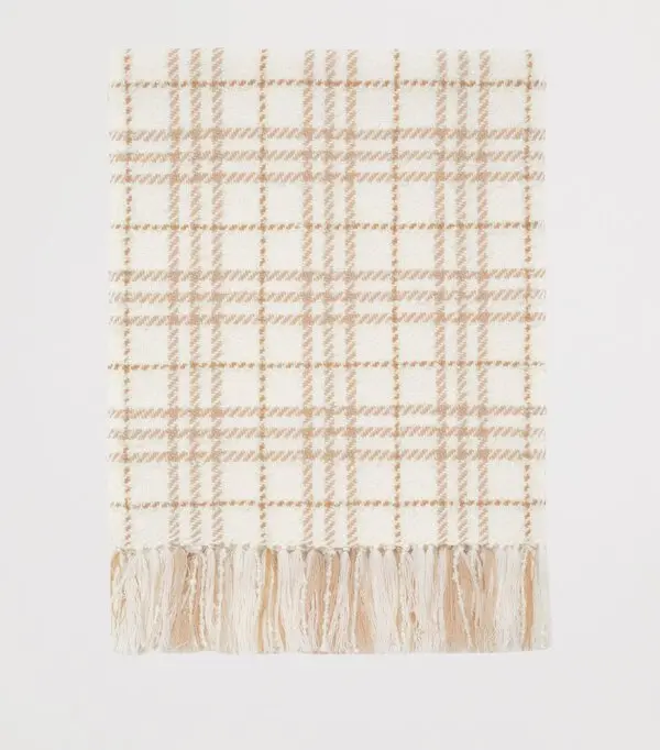 Burberry Cashmere-silk-wool Embellished Check Scarf