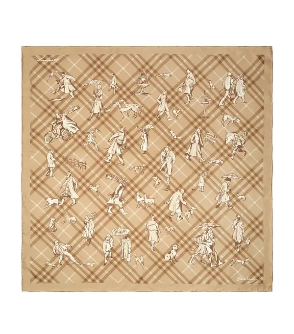 Burberry Silk Check Mates Scarf - Beige