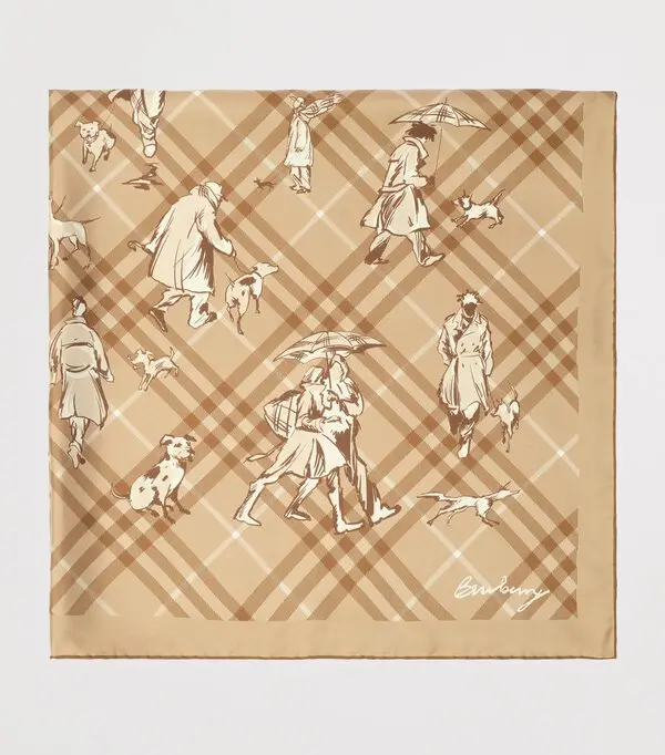 Burberry Silk Check Mates Scarf - Beige