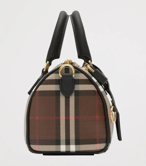 Burberry Mini Check Bowling Bag - Brown