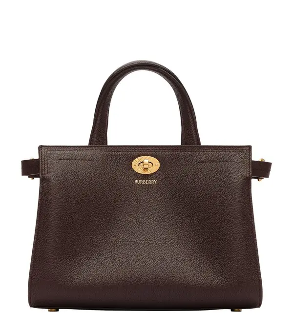 Burberry Mini Leather Cotswolds Check Tote Bag