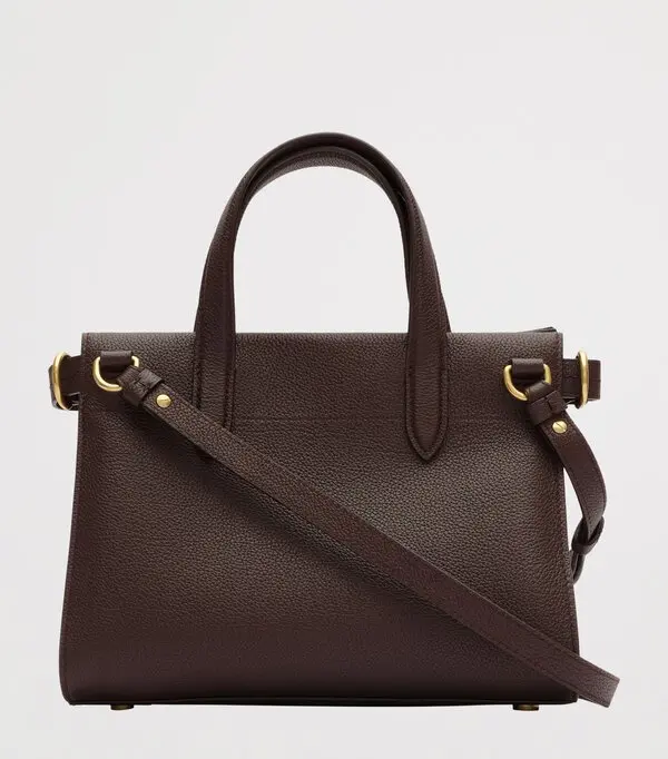 Burberry Mini Leather Cotswolds Check Tote Bag