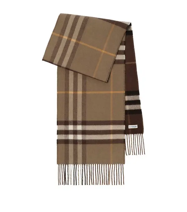 Burberry Reversible Cashmere Check Scarf - Brown