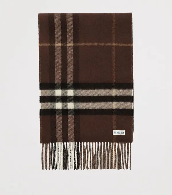 Burberry Reversible Cashmere Check Scarf - Brown