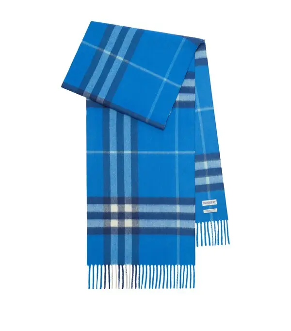 Burberry Cashmere Check Scarf - Blue