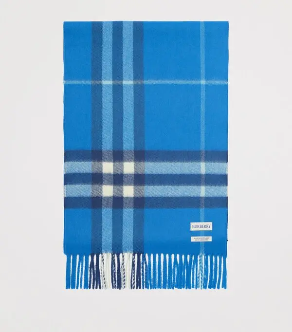 Burberry Cashmere Check Scarf - Blue