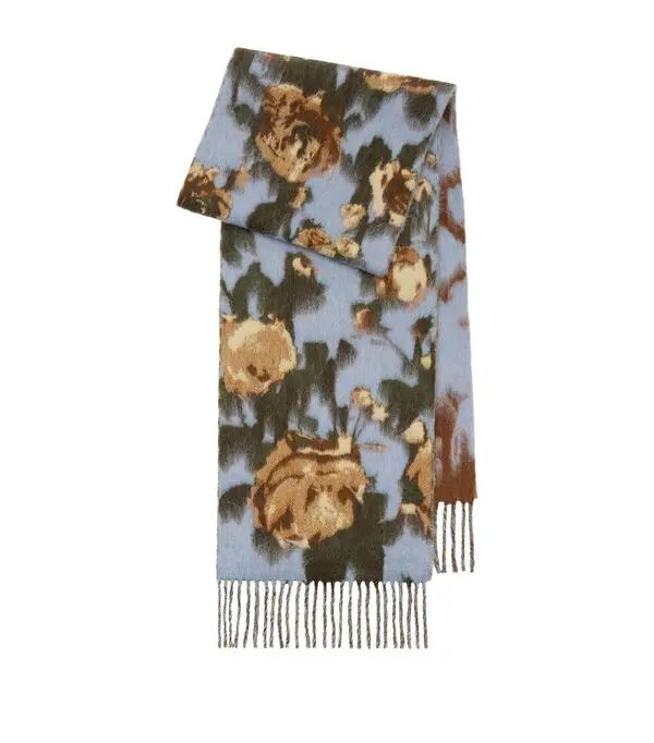 Burberry Wool-blend Rose Scarf