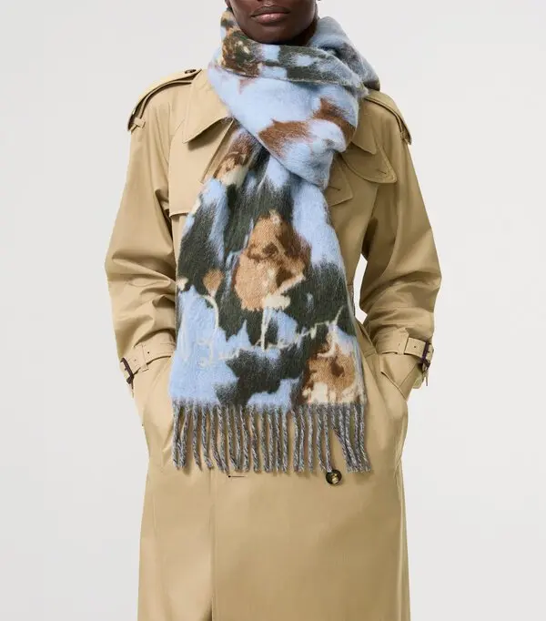 Burberry Wool-blend Rose Scarf