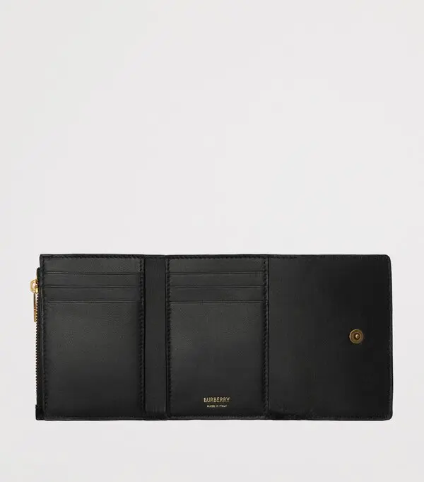 Burberry Small Leather Embossed Check Wallet