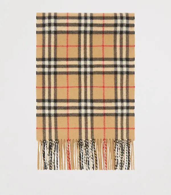 Burberry Cashmere-blend Sparkle Check Scarf - Beige