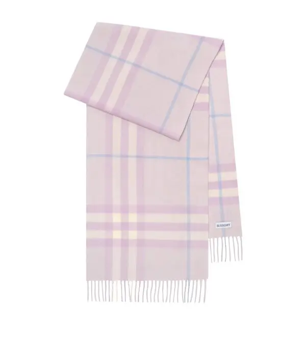 Burberry Cashmere Check Scarf - Purple