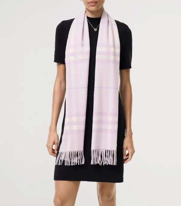 Burberry Cashmere Check Scarf - Purple