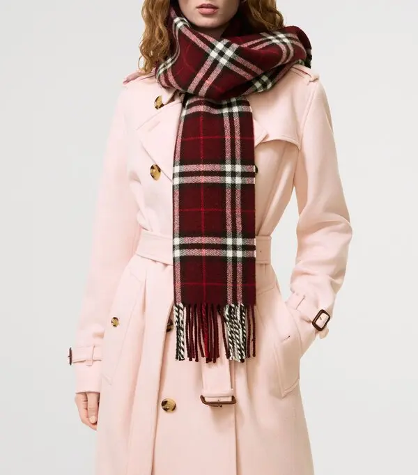 Burberry Cashmere-blend Sparkle Check Scarf