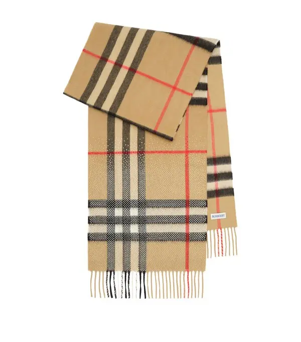 Burberry Cashmere Embellished Check Scarf