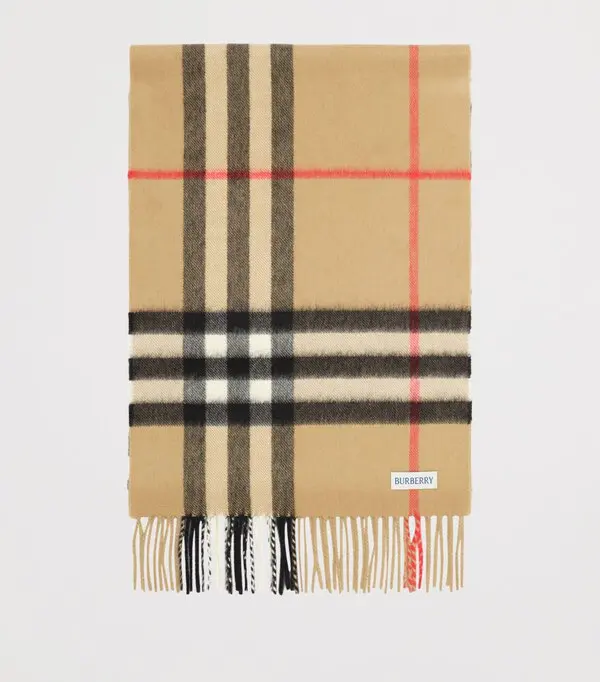Burberry Cashmere Embellished Check Scarf
