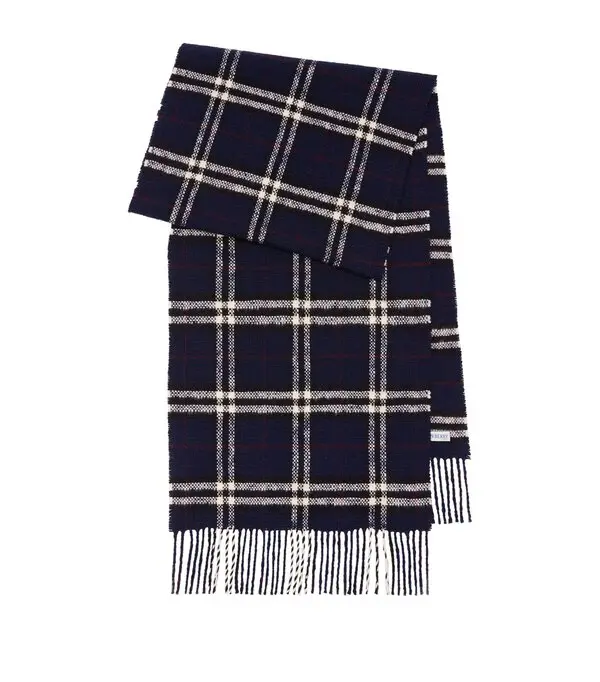 Burberry Wool-cashmere Check Scarf - Grey