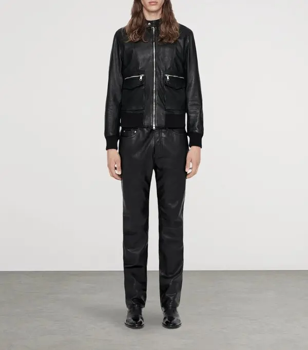 ALLSAINTS Leather Hiro Bomber Jacket
