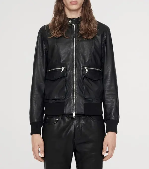 ALLSAINTS Leather Hiro Bomber Jacket