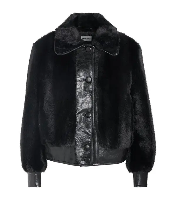 Claudie Pierlot Faux Fur And Leather Jacket