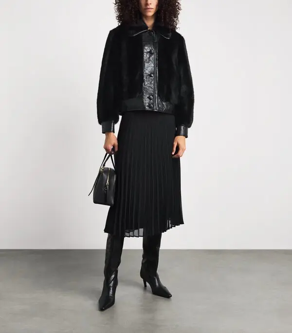 Claudie Pierlot Faux Fur And Leather Jacket