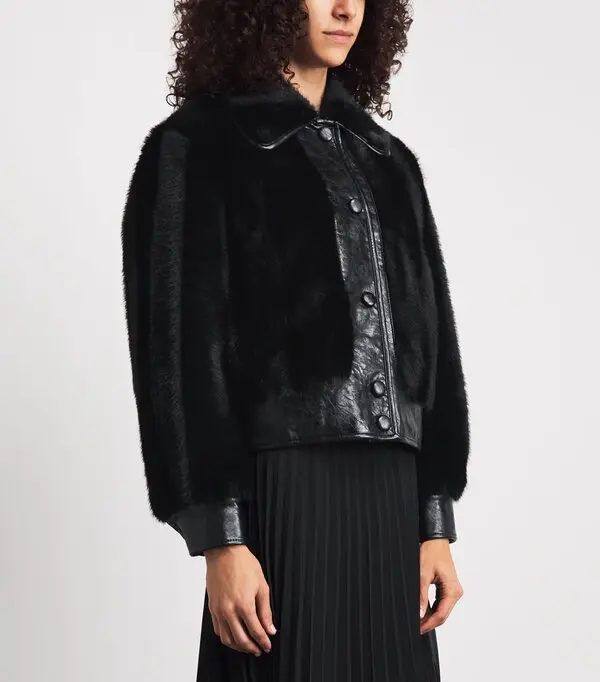 Claudie Pierlot Faux Fur And Leather Jacket