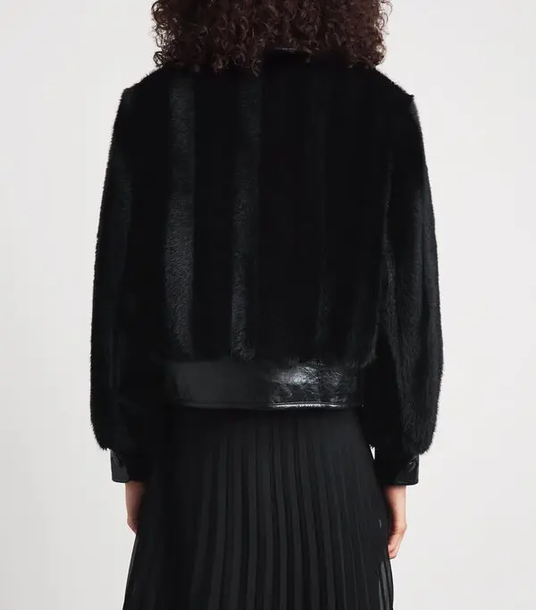 Claudie Pierlot Faux Fur And Leather Jacket