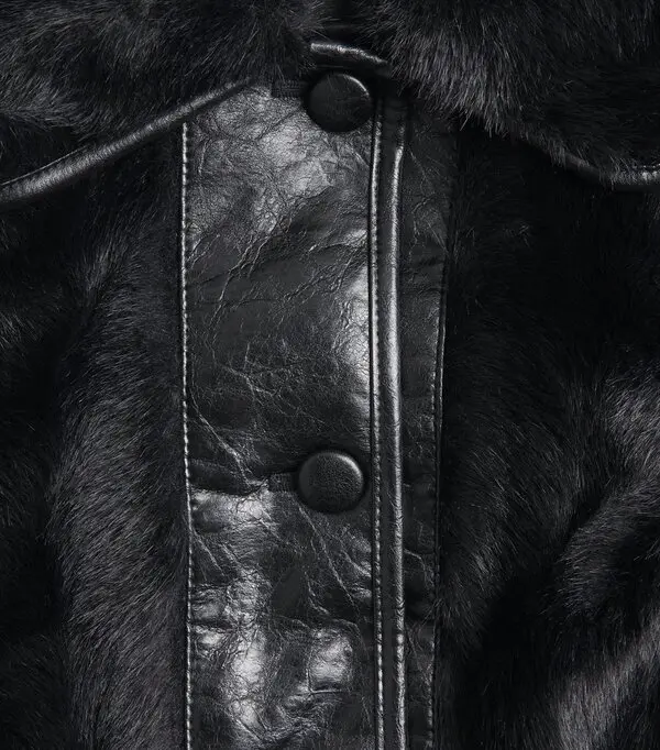 Claudie Pierlot Faux Fur And Leather Jacket