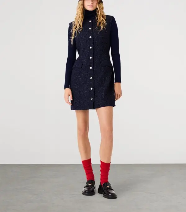 Maje Lurex Tweed Mini Dress
