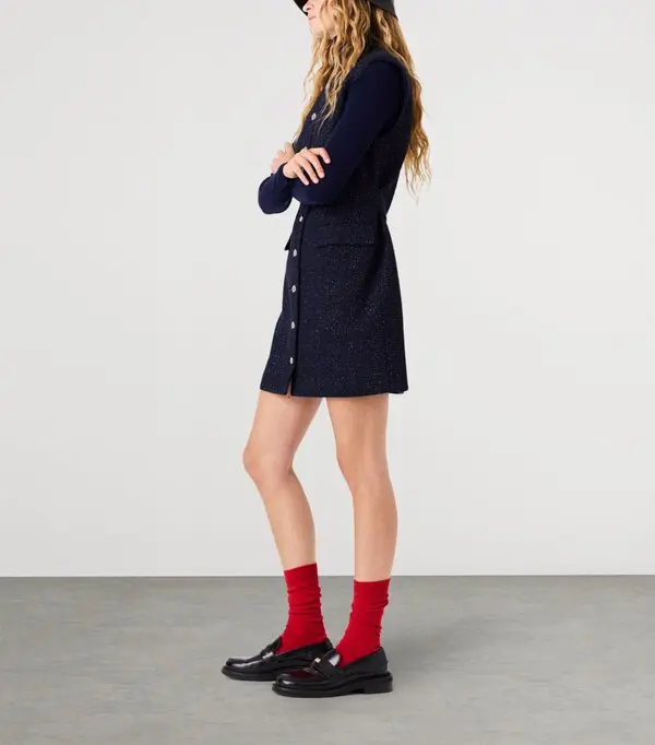 Maje Lurex Tweed Mini Dress