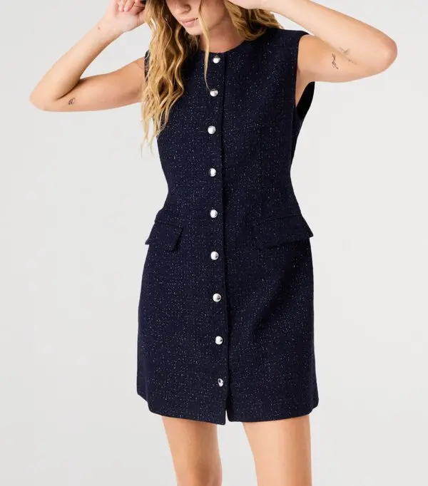 Maje Lurex Tweed Mini Dress