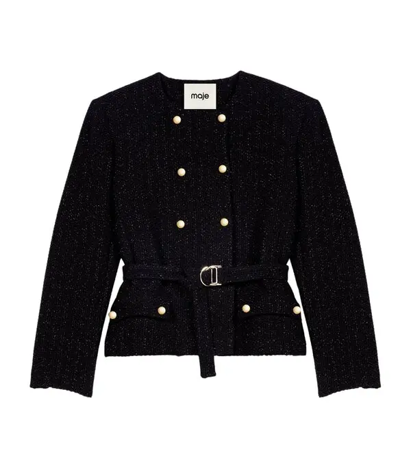 Maje Belted Double-breasted Jacket