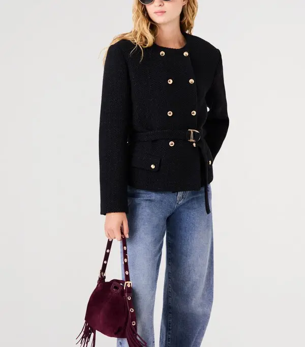 Maje Belted Double-breasted Jacket