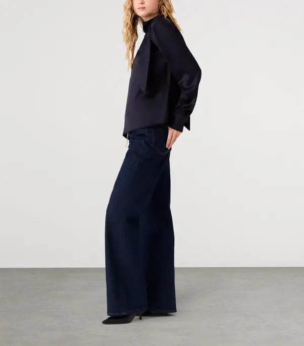 Maje Satin High-neck Blouse