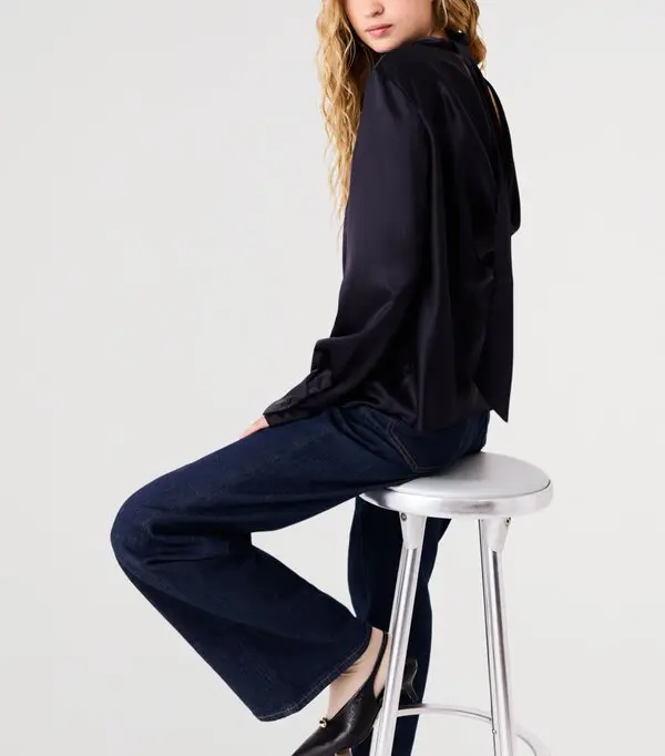 Maje Satin High-neck Blouse