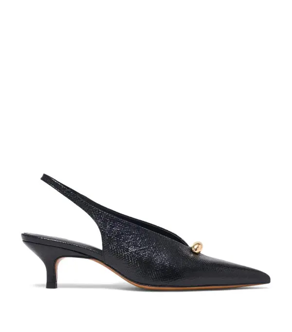 Maje Snakeskin-embossed Leather Slingback Heels 50