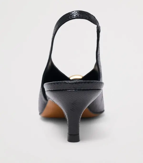 Maje Snakeskin-embossed Leather Slingback Heels 50