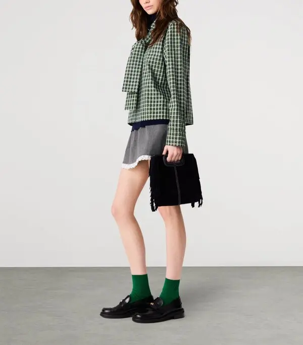 Maje Cotton Check Embellished Shirt